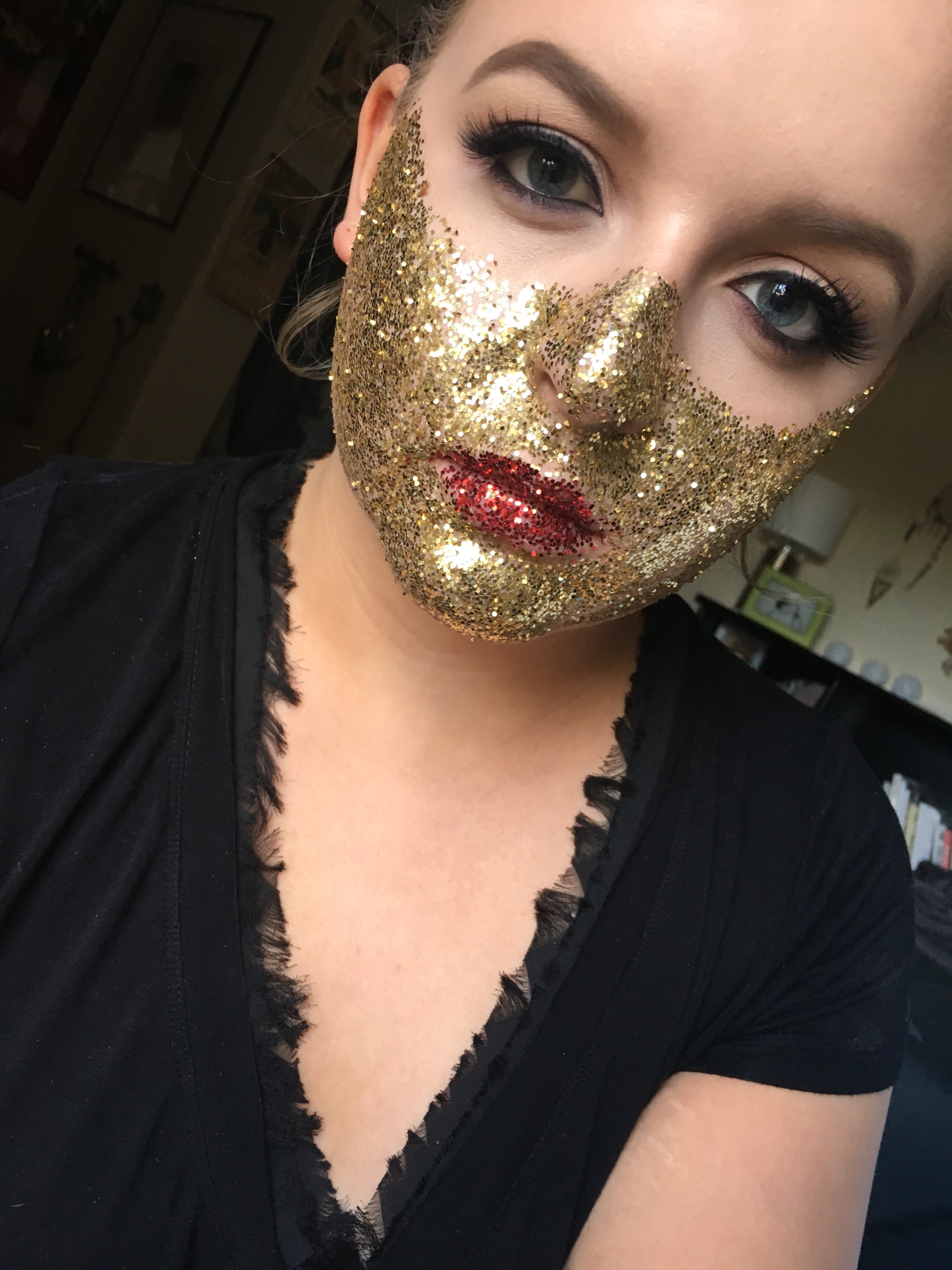 halloween tutorial: glitter mask | institution beauty